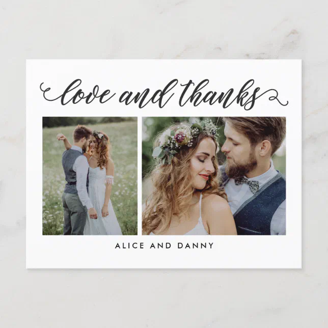 Thankful Love EDITABLE COLOR Thank You Postcard | Zazzle