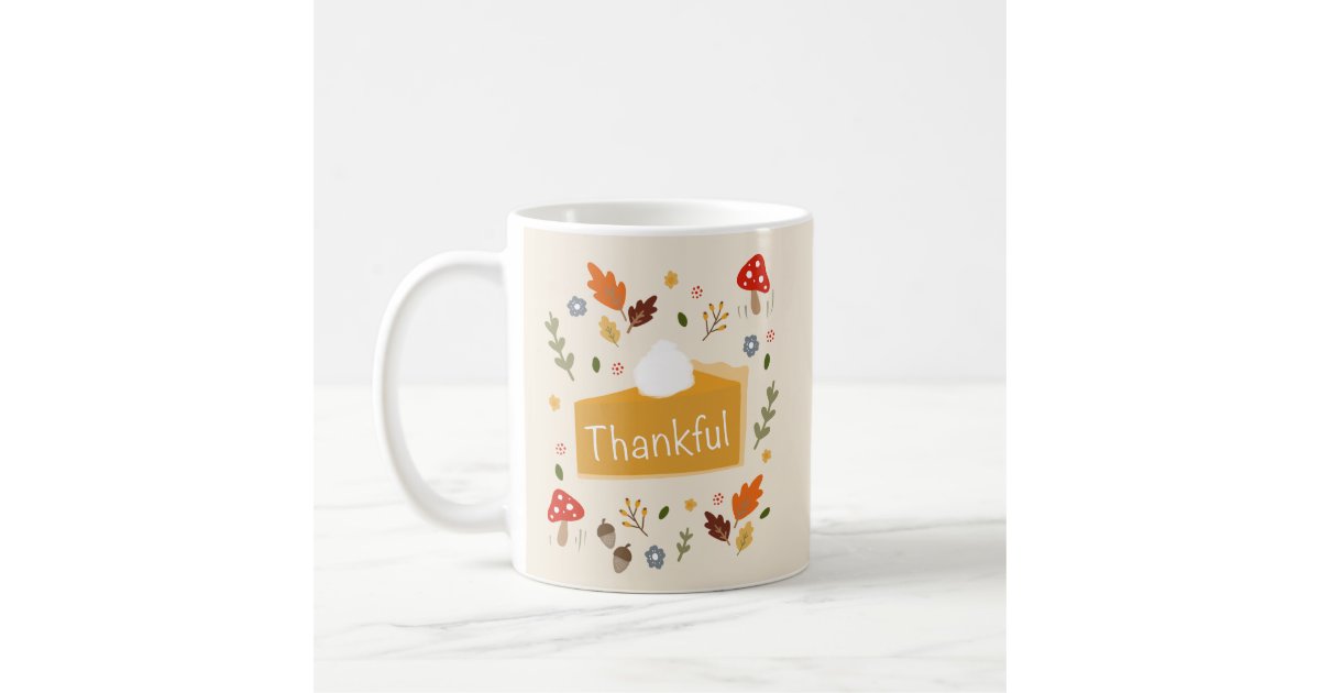 Thankful Pumpkin Pie Thanksgiving Gift Fall Coffee Mug | Zazzle