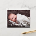 Thankful Script Custom Photo Baby Thank You Birth Announcement Postcard ...