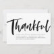 Thankful script modern black & white Thanksgiving Invitation | Zazzle