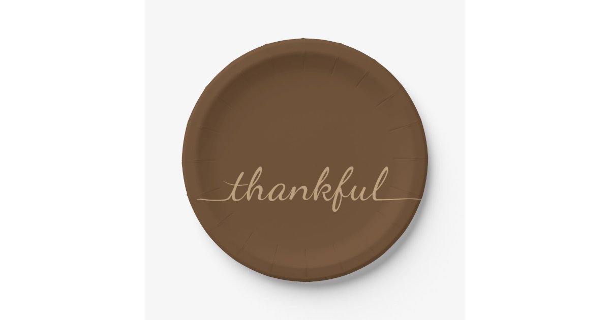 Thankful Thanksgiving paper plate | Zazzle