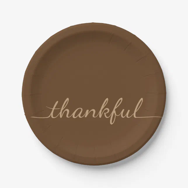 Thankful Thanksgiving paper plate | Zazzle