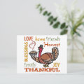 Thankful Turkey Postcard | Zazzle