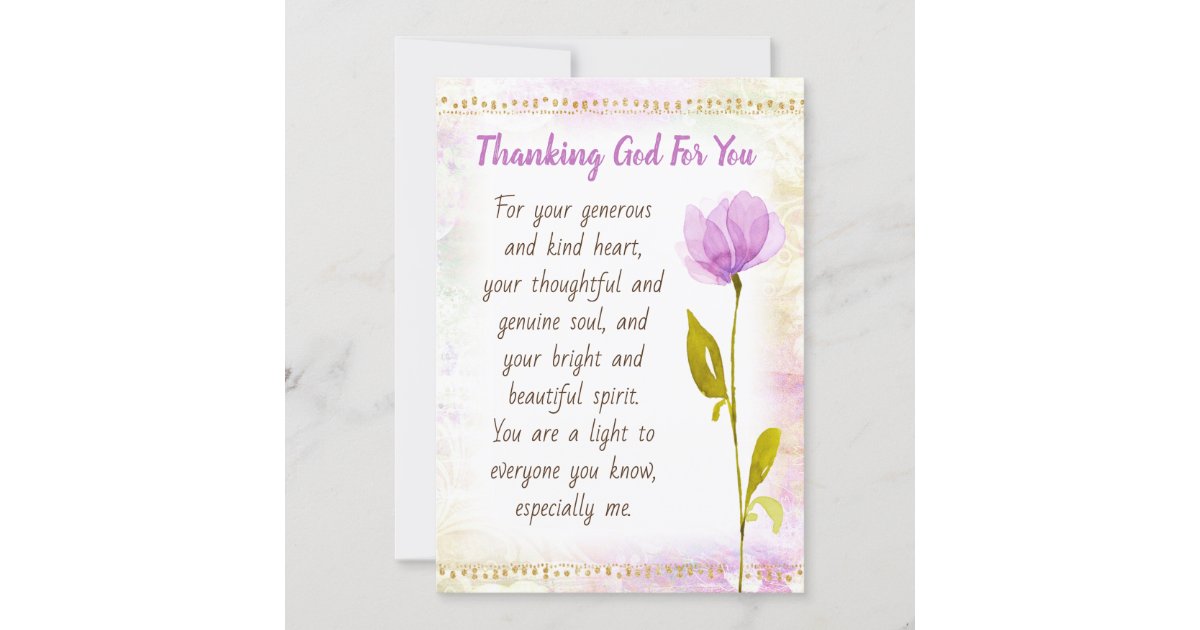 Thanking God for You Card Template | Zazzle