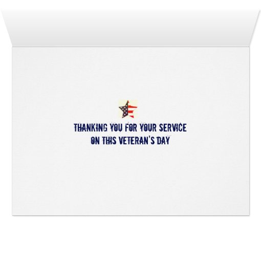 Thanking You For Your Service Veterans Day Card | Zazzle