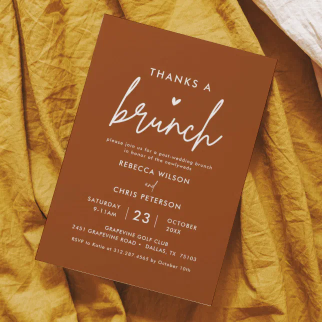 Thanks A Brunch Post Wedding Brunch Invitation | Zazzle