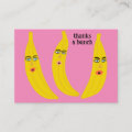 THANKS A BUNCH Funny Bananas ORDER THANK YOU QR Business Card | Zazzle