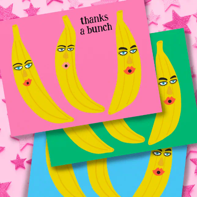 THANKS A BUNCH Funny Bananas Thank you Cute Postcard | Zazzle