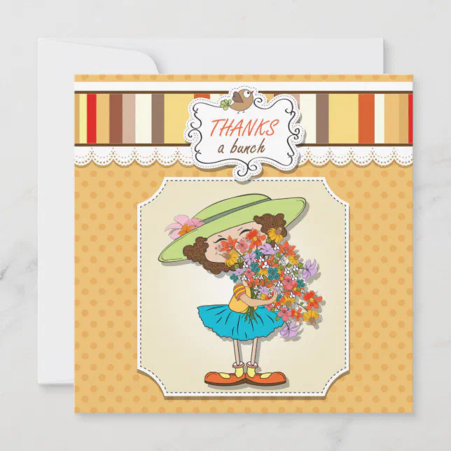 Thanks a Bunch Funny Girl Flat Card | Zazzle