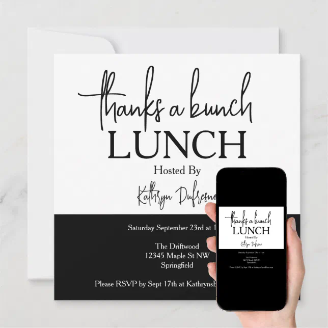 Thanks A Bunch Lunch Invitation | Zazzle