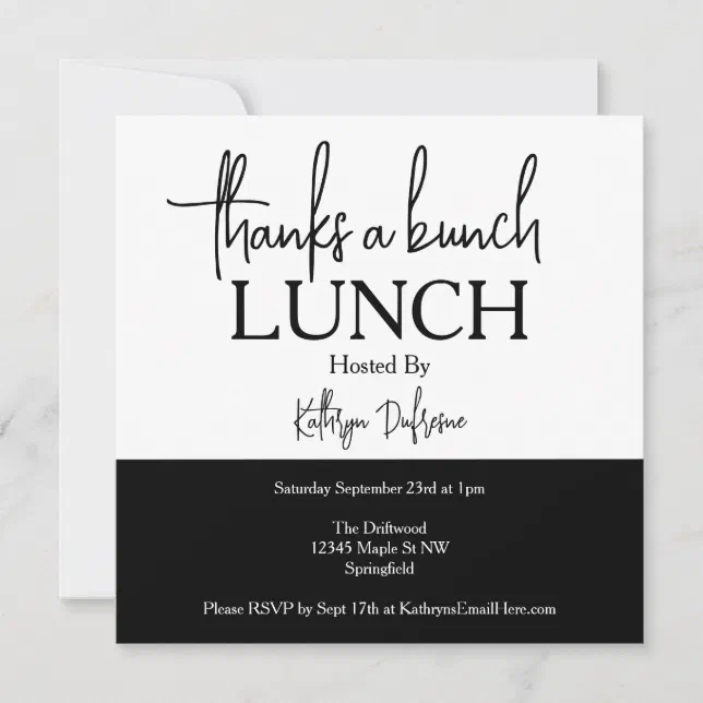 Thanks A Bunch Lunch Invitation | Zazzle