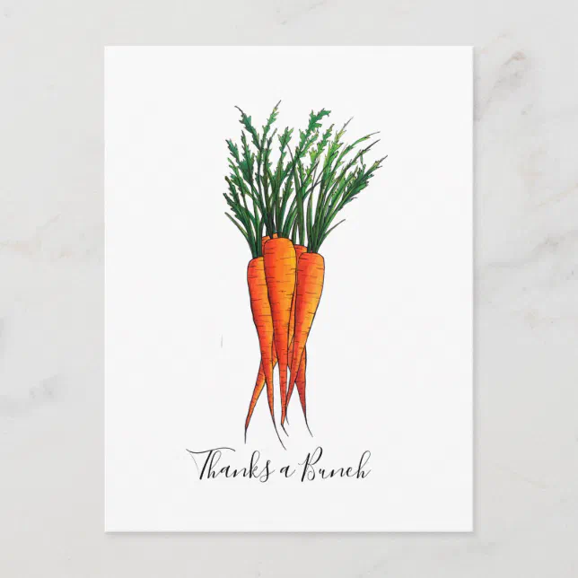 Thanks a Bunch of Carrots Orange Vegetable Postcard | Zazzle