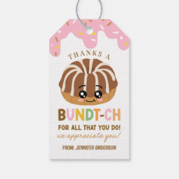 Thanks a Bundt-ch Bundt Cake Gift Tags | Zazzle