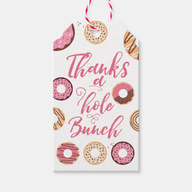 Thanks a Hole Bunch Pink Favor Tags | Zazzle