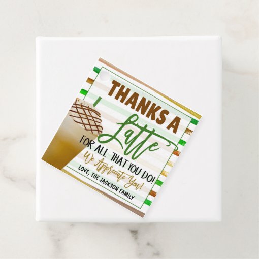 Thanks A Latte Gift Tag | Zazzle