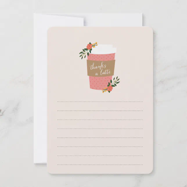 Thanks a Latte Stationery Note Card | Zazzle