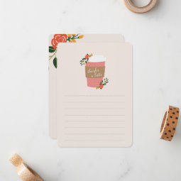 Thanks a Latte Stationery Note Card | Zazzle