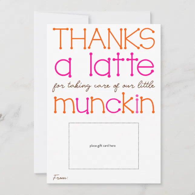 Thanks a latte Teacher Appreciation Card | Zazzle