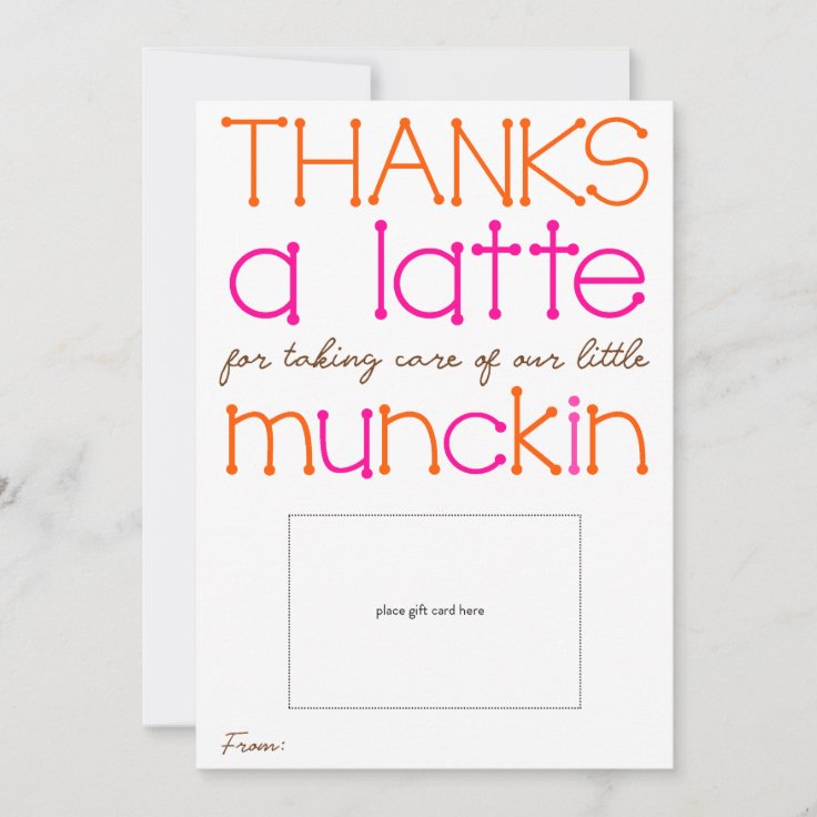Thanks a latte Teacher Appreciation Card | Zazzle