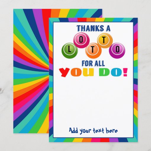 thanks a Lotto for all you do volunteer gift card | Zazzle