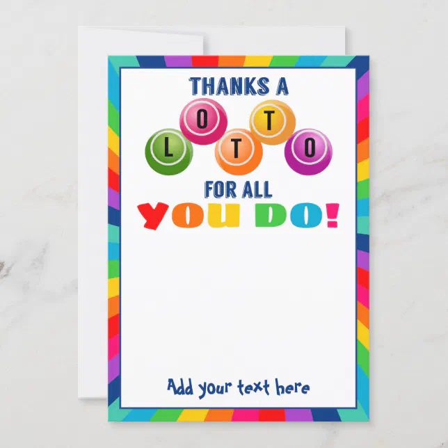 thanks a Lotto for all you do volunteer gift card | Zazzle