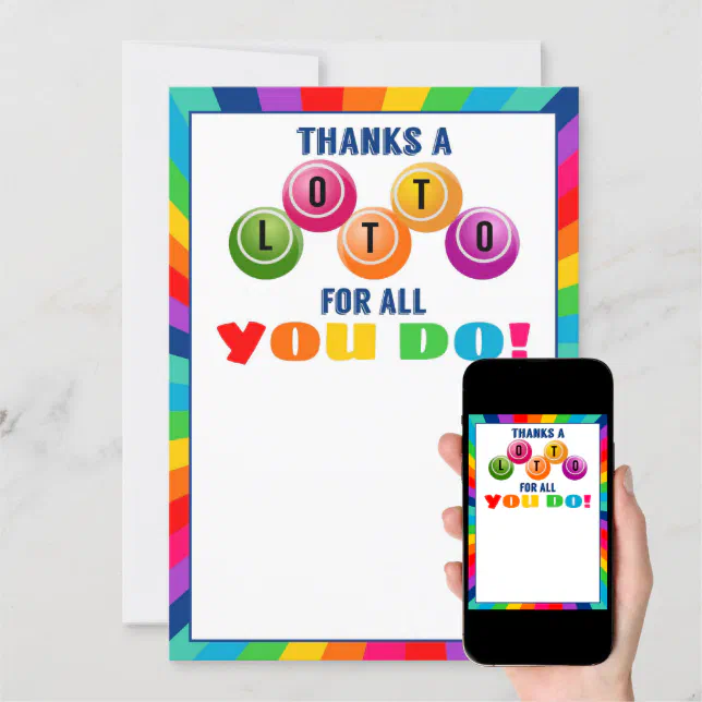 thanks a Lotto for all you do volunteer gift card | Zazzle
