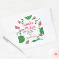 Thanks A Melon Sticker, Watermelon Square Sticker | Zazzle