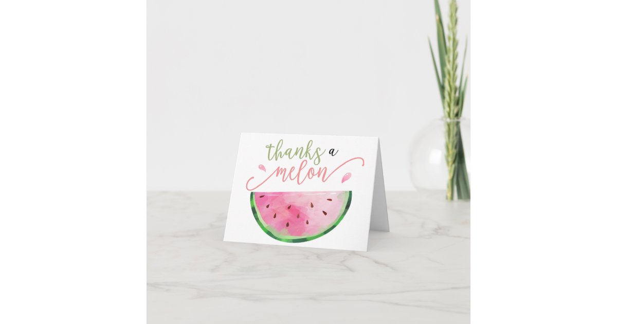 Thanks a Melon Thank You Note Card | Zazzle