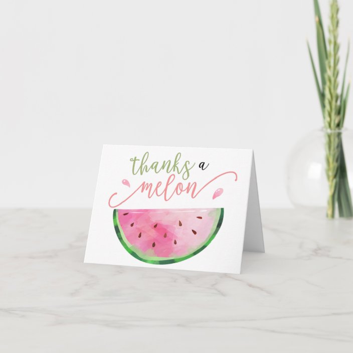 Thanks a Melon Thank You Note Card | Zazzle.com