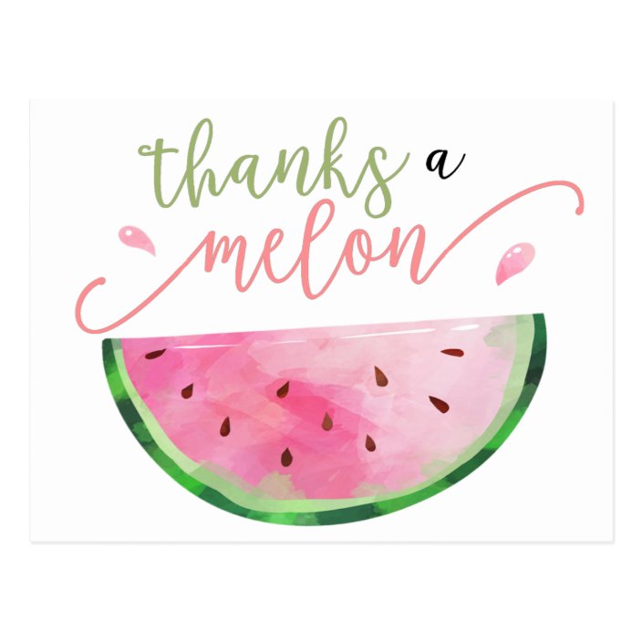 Thanks a Melon Thank You Postcard | Zazzle.com