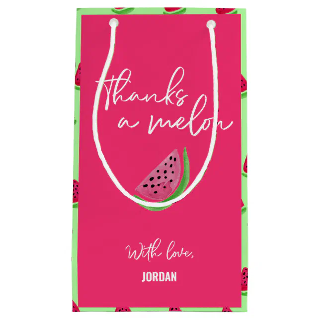 Thanks a Melon Watermelon 1st birthday Thank you Small Gift Bag | Zazzle