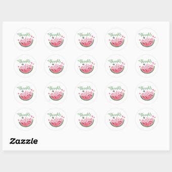 Thanks a Melon Watermelon first birthday Thank You Classic Round ...