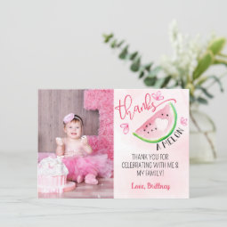 Thanks a Melon Watermelon Photo Thank You Invitation | Zazzle