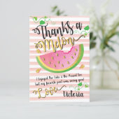 Thanks a Melon Watermelon Thank you note card | Zazzle