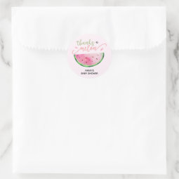 Thanks a Melon Watermelon thank you sticker | Zazzle