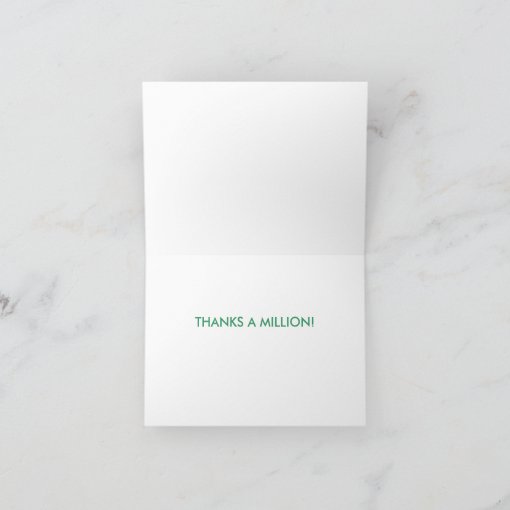 THANKS A MILLION - thank-you card | Zazzle