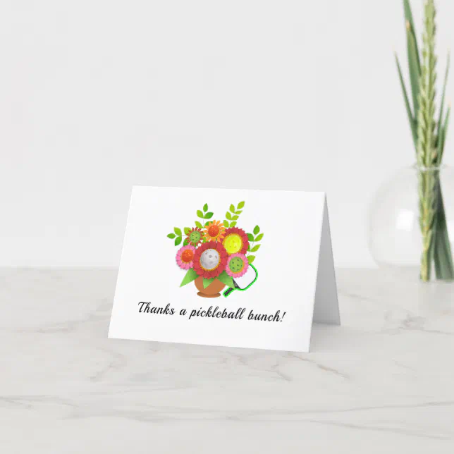 Thanks a Pickleball Bunch! Thank You Card | Zazzle