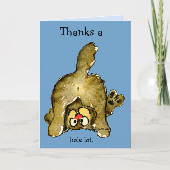 Thanks a Whole Lot Cat Thank You Card | Zazzle