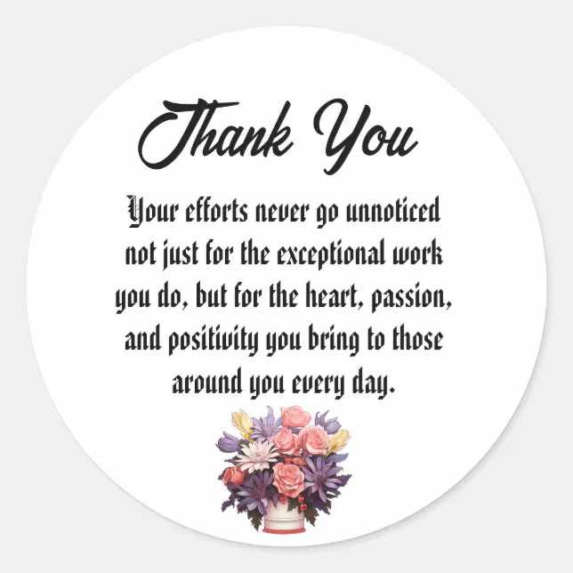 Thanks Appreciation Administrative Professionals Classic Round Sticker ...