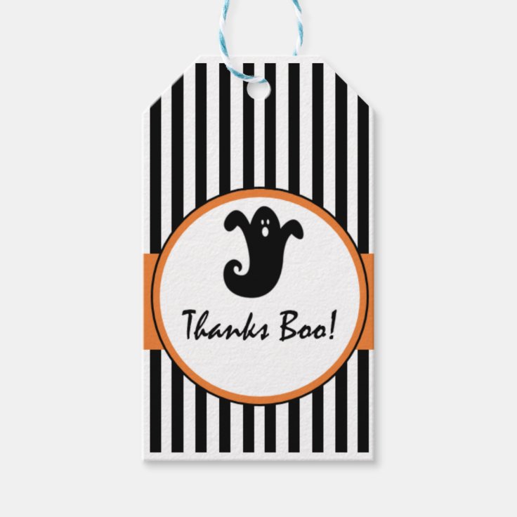Thanks Boo Gift Tags | Zazzle