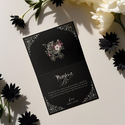 Thanks Boo Gothic Skeleton Hands Heart Baby Shower Thank You Card | Zazzle