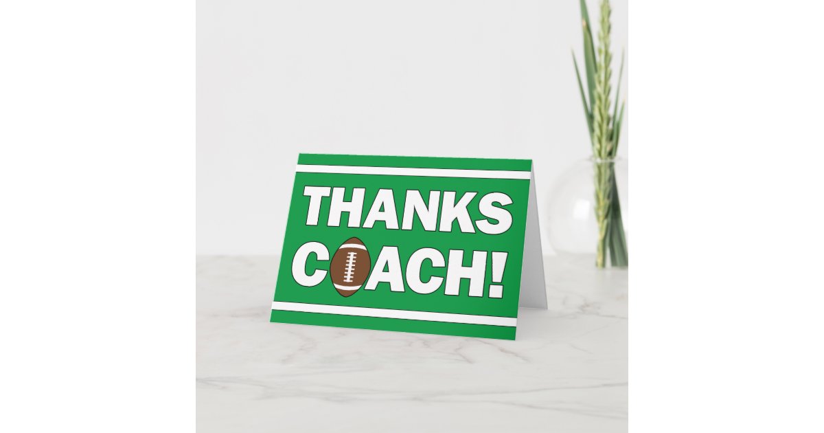 Thanks Coach Football Coach Thank You Card | Zazzle