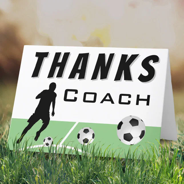 Thanks Coach Soccer Player Thank you Card | Zazzle