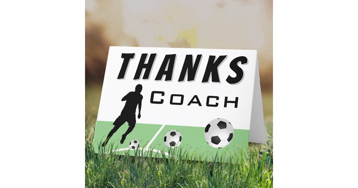 Thanks Coach Soccer Player Thank you Card | Zazzle