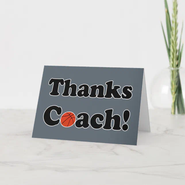 Thanks Coach Thank You Card for Basketball Coaches | Zazzle