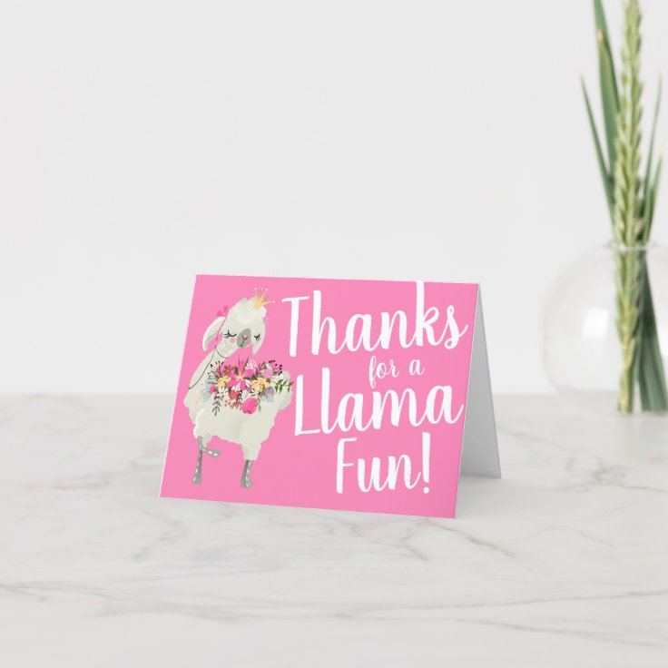 Thanks for a Llama Fun Thank You Card | Zazzle