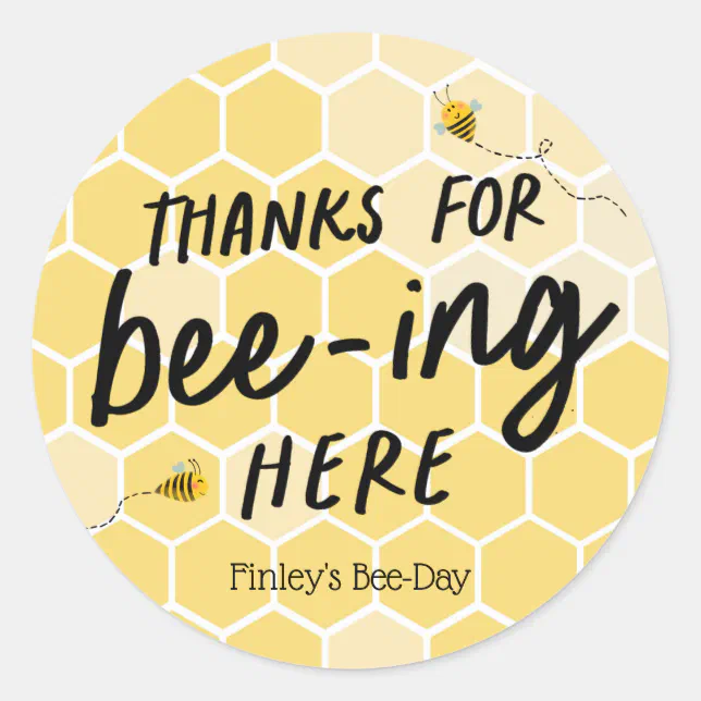 Thanks for Bee-ing here Favor Tags | Zazzle