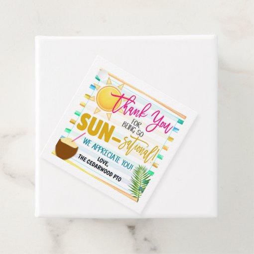 Thanks for Being Sun-Sational Gift tags | Zazzle