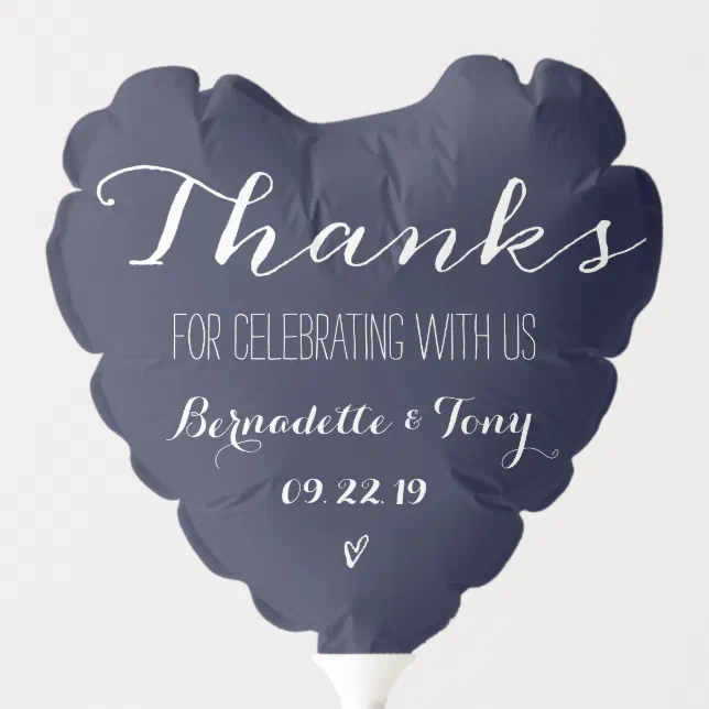 Thanks For Celebrating With Us! Wedding Thank You Balloon | Zazzle