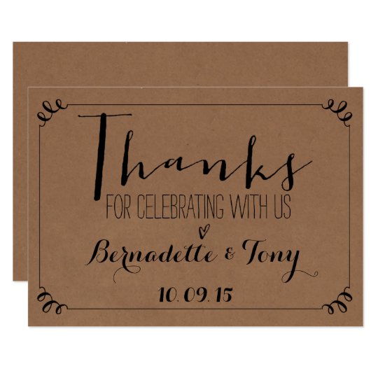 Thanks For Celebrating With Us! Wedding Thank You Invitation | Zazzle.com